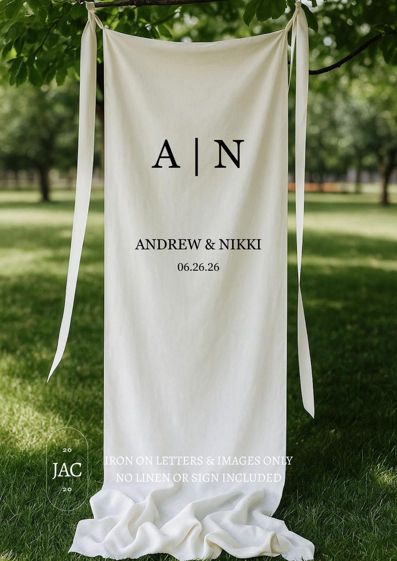 Custom Iron on Transfers for Linen Wedding Signs | Personalized Event ...