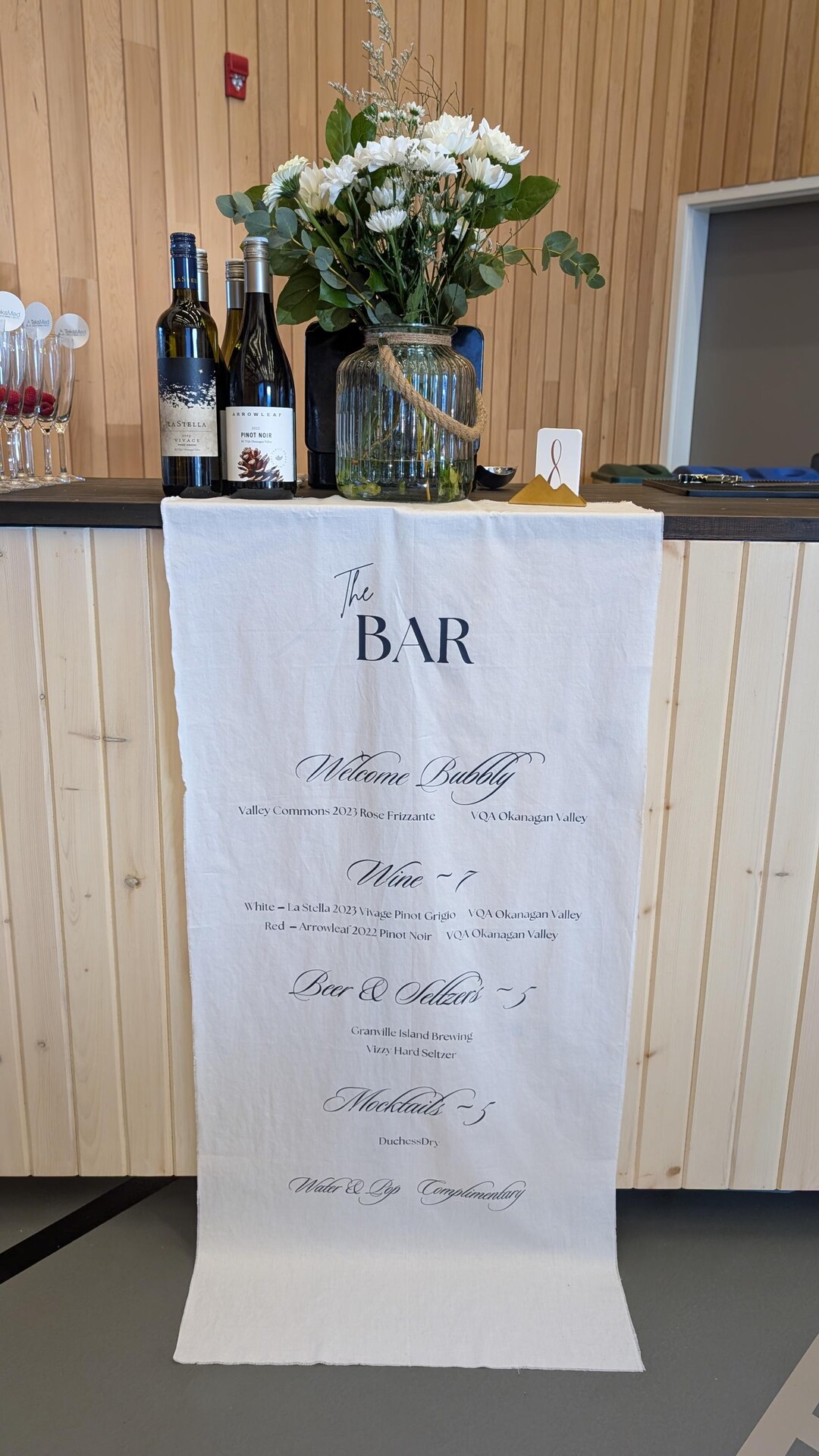 Custom Fabric Bar Sign: Draped Cotton Wedding Menu - Etsy