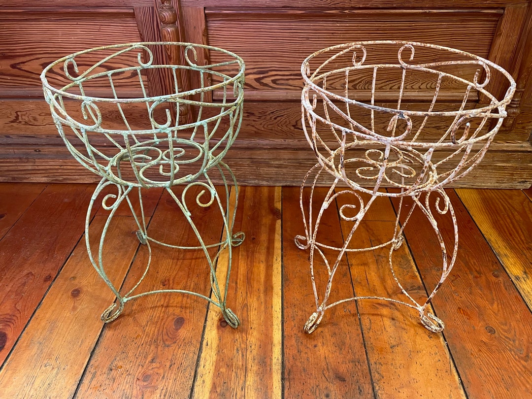 Handmade Shaped, Scrolled & Welded Metal Plant Flower Stands Available ...