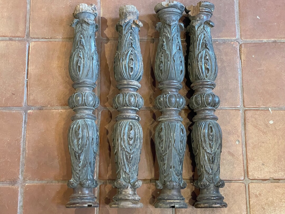Authentic Set of 4 Vintage 1920's 1930's Ornate Hand Carved Walnut Wood ...