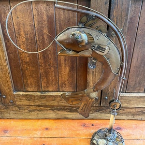Authentic Handmade Cutout, Shaped & Welded Recycled Metal Fish Hooked ...