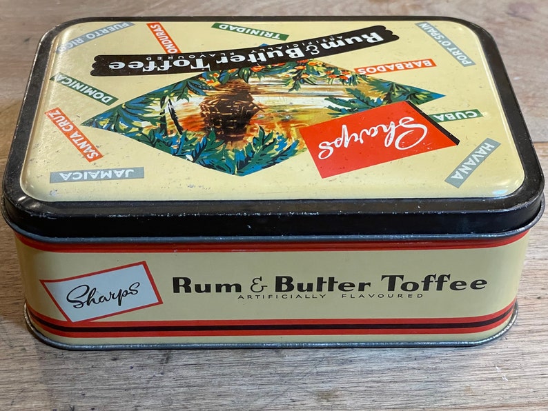Vintage Sharp's Rum & Butter Toffee Tin – 1960s Caribbean Sailing Ship ...