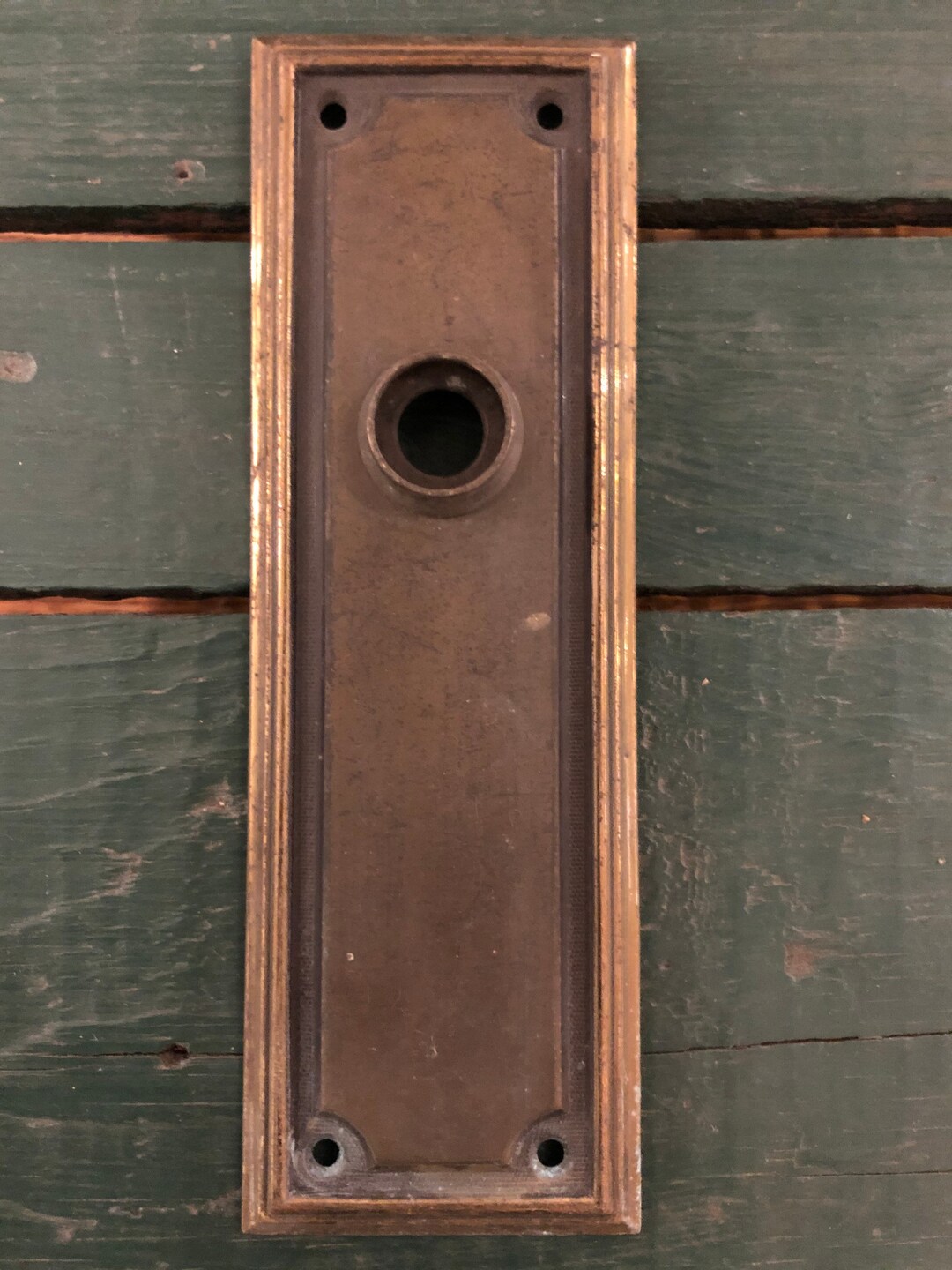 Authentic Late 1800's - Early 1900's Pressed Brass Rectangular ...