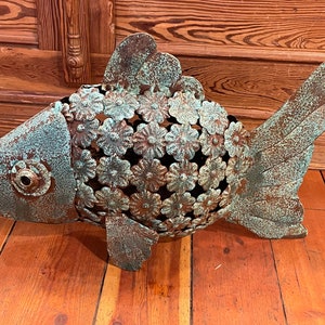 Authentic Handmade Cutout, Shaped & Welded Large Metal Fish With ...