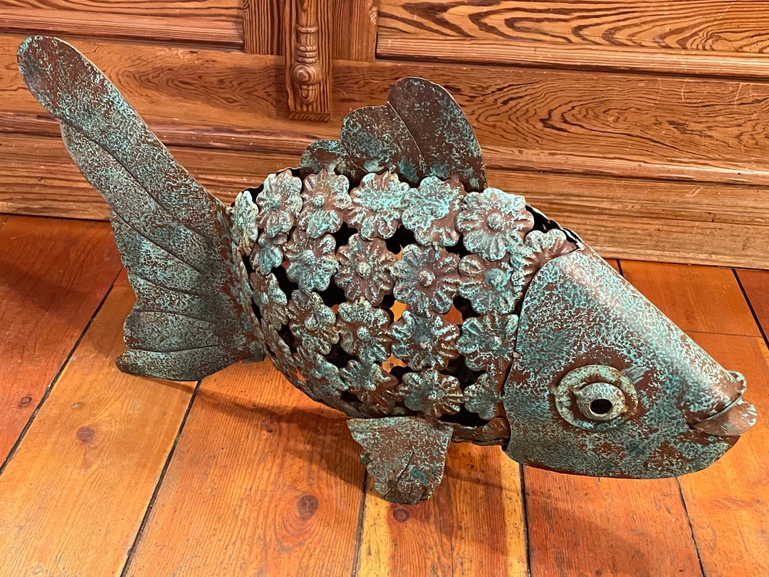 Authentic Handmade Cutout, Shaped & Welded Large Metal Fish With ...