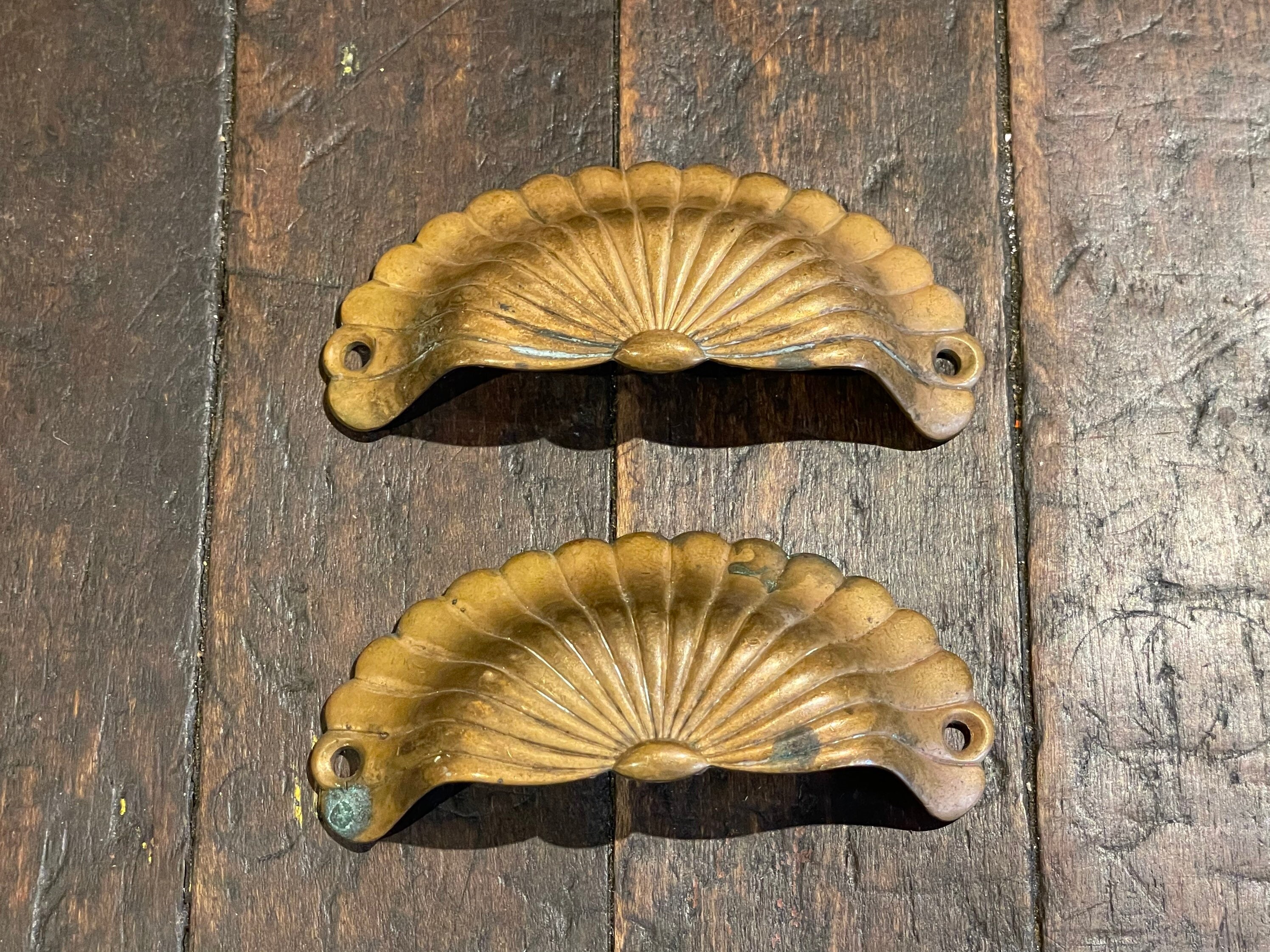 Authentic Pair Early 1900's Solid Brass Bin Pulls/Drawer Handles ...