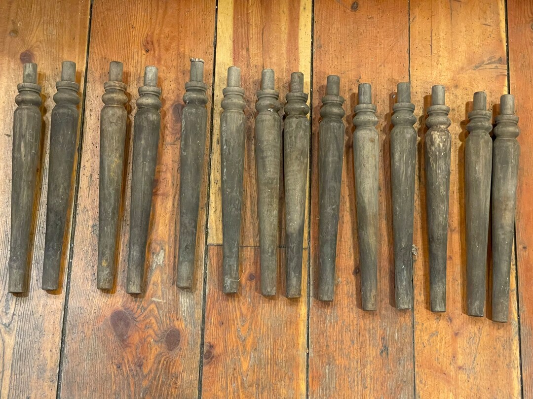Authentic Set of 14 Vintage 1950's 1960's Pine Wood Table Legs Gray ...