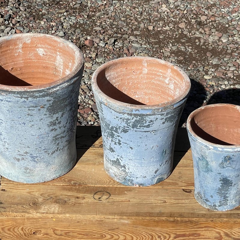 Blue Clay Planters - Etsy