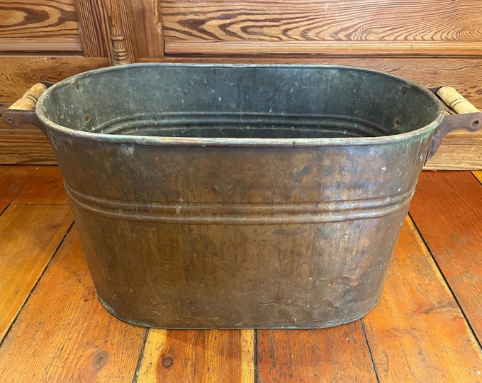 Authentic Vintage Late 1800's Tin Lined Copper Boiler Wash Tub With ...