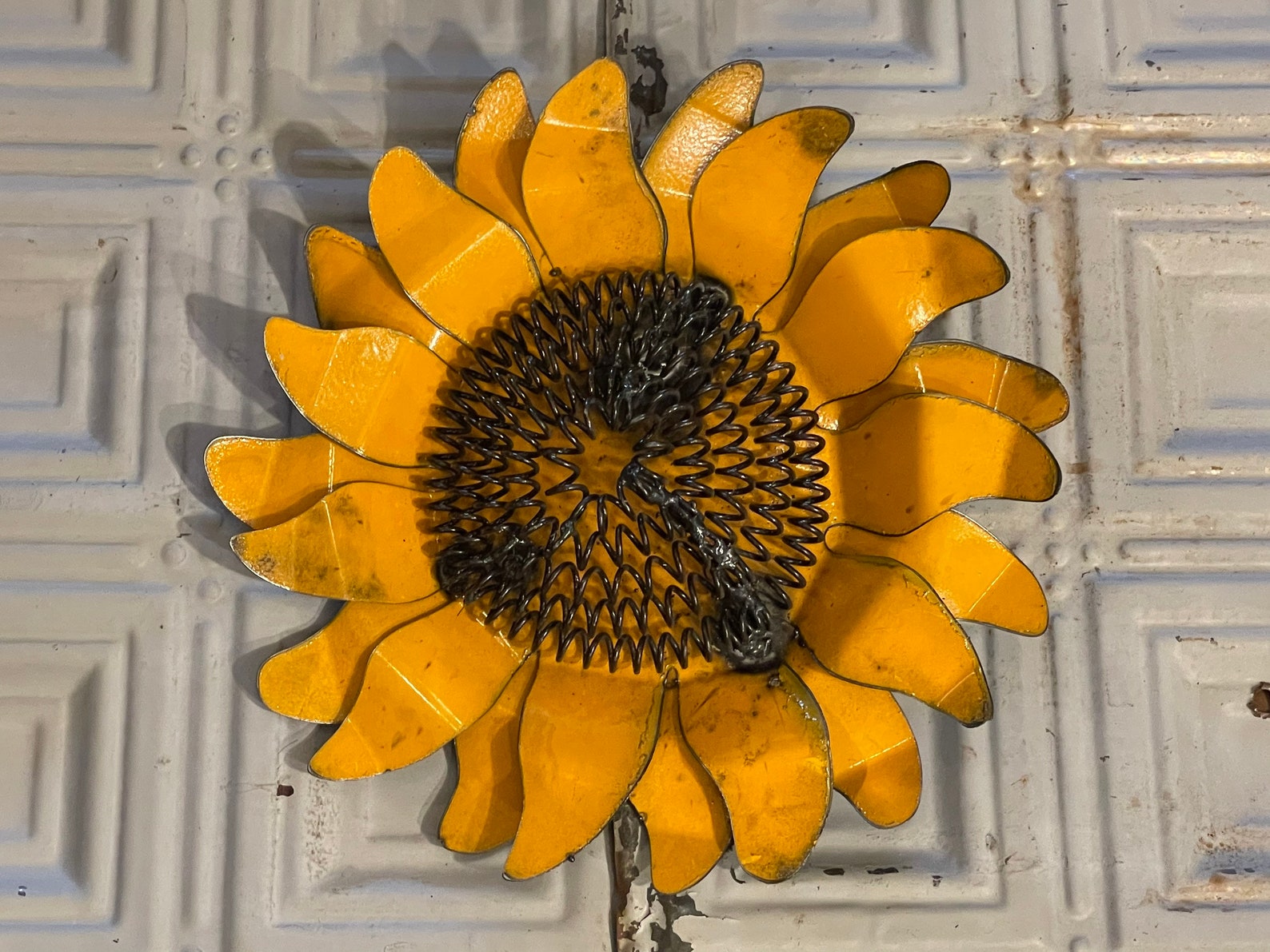 Handmade Rustic Cutout, Shaped & Welded Tin/metal Sunflower Tops/heads ...