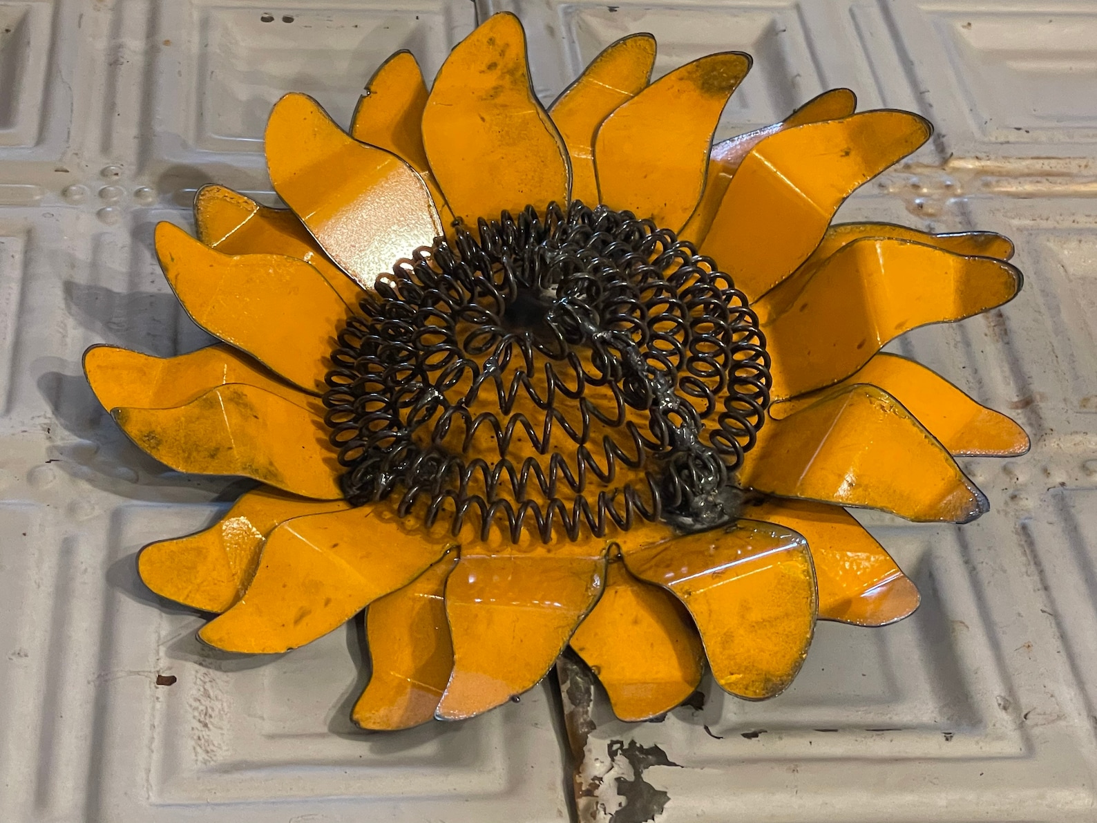 Handmade Rustic Cutout, Shaped & Welded Tin/metal Sunflower Tops/heads ...