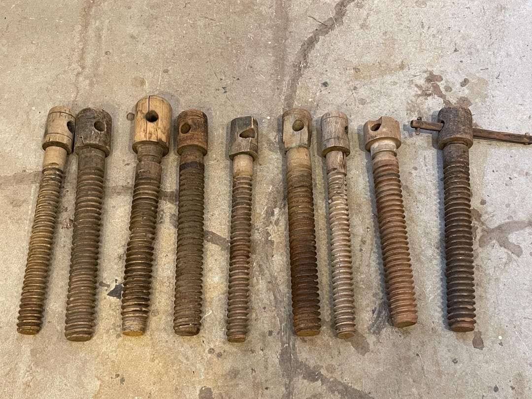 Quantity 9 Authentic Vintage Late 1800's Maple Wood Vise Screws for ...