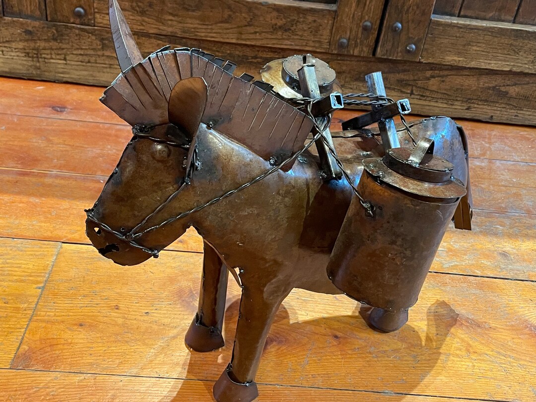 Authentic Handmade Cutout, Shaped & Welded Recycled Metal Medium Burro ...