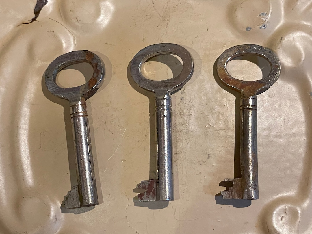 Set of 3 Authentic Vintage Early 1900's Nickel Plated Over Brass Door ...