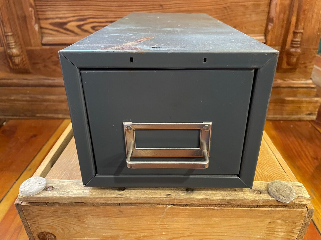 Authentic Vintage 1960's Steelmaster Gray Painted Metal Card File ...