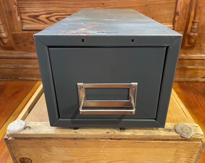 Authentic Vintage 1960's Steelmaster Gray Painted Metal Card File ...