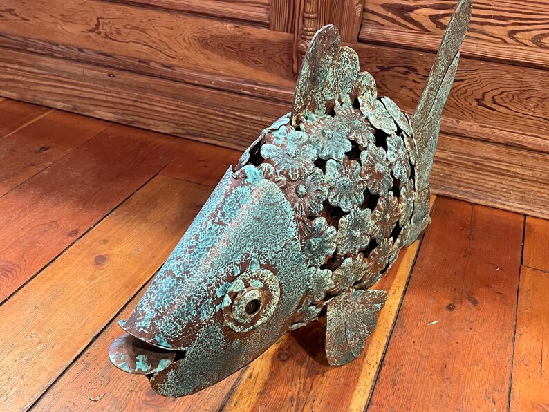 Authentic Handmade Cutout, Shaped & Welded Large Metal Fish With ...