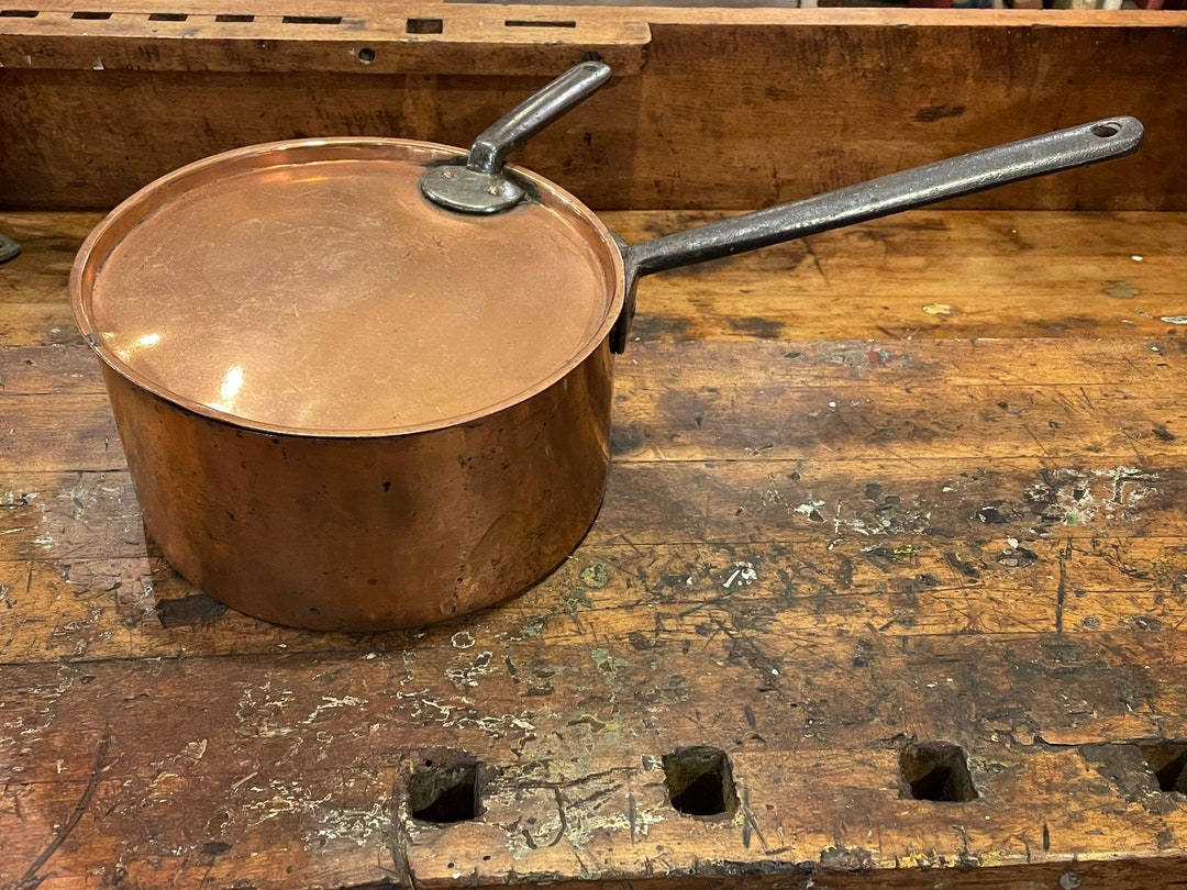 Authentic Early 1900's Tin Lined Large Copper Cook Pot With Copper Lid ...