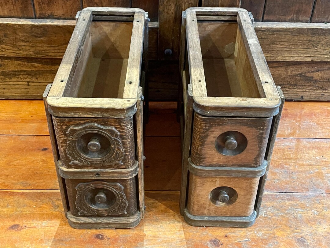 Authentic Vintage Early 1900's Set of 2 Oak Wood Singer Sewing Machine ...