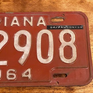 Choice of Vintage 1960's State of Indiana Automobile Car License Plates ...