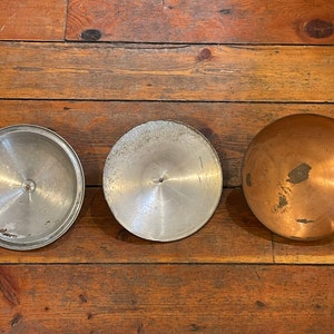 Authentic Vintage 1950's Group of 3 Copper Cook Canister Lids With Wood ...