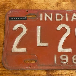 Choice of Vintage 1960's State of Indiana Automobile Car License Plates ...