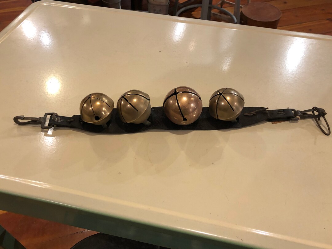 Vintage Early 1900's Set of Four Large Brass Sleigh Bells - Etsy