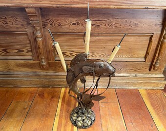 Authentic Handmade Cutout, Shaped & Welded Recycled Metal Fish Hooked ...