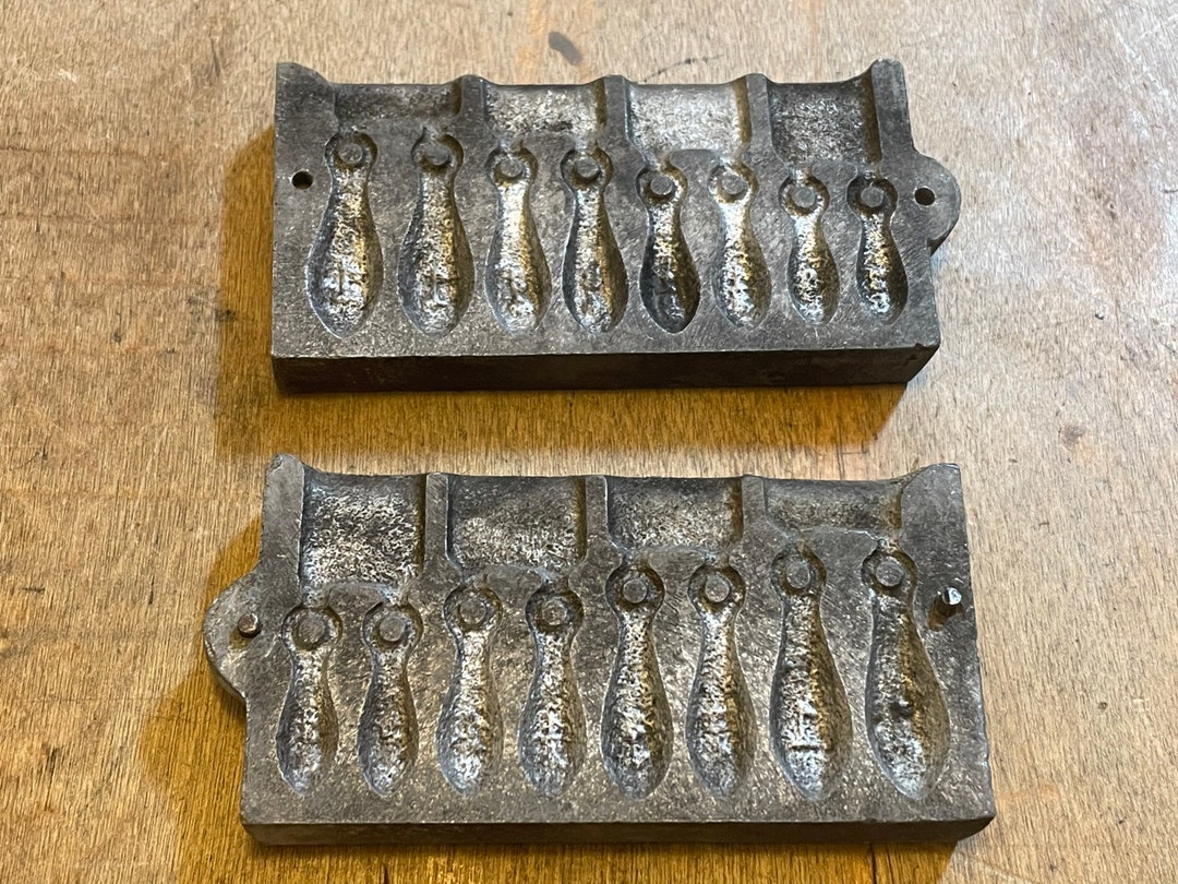 Authentic Vintage 1920's 1930's Metal Mold for Making Lead Fishing/fish ...