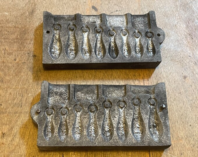 Authentic Vintage 1920's - 1930's Metal Mold for Making Lead Fishing ...