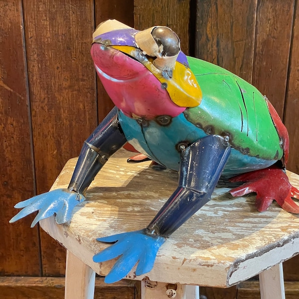 Large Metal Frog Yard Art - Etsy