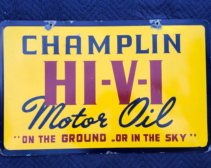 Authentic Vintage 1920's - 1930's Champlin HI-V-I Motor Oil Double ...