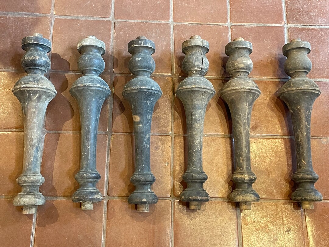 Quantity 6 Authentic Vintage Early 1900's Ornate Large Round Style Pine ...