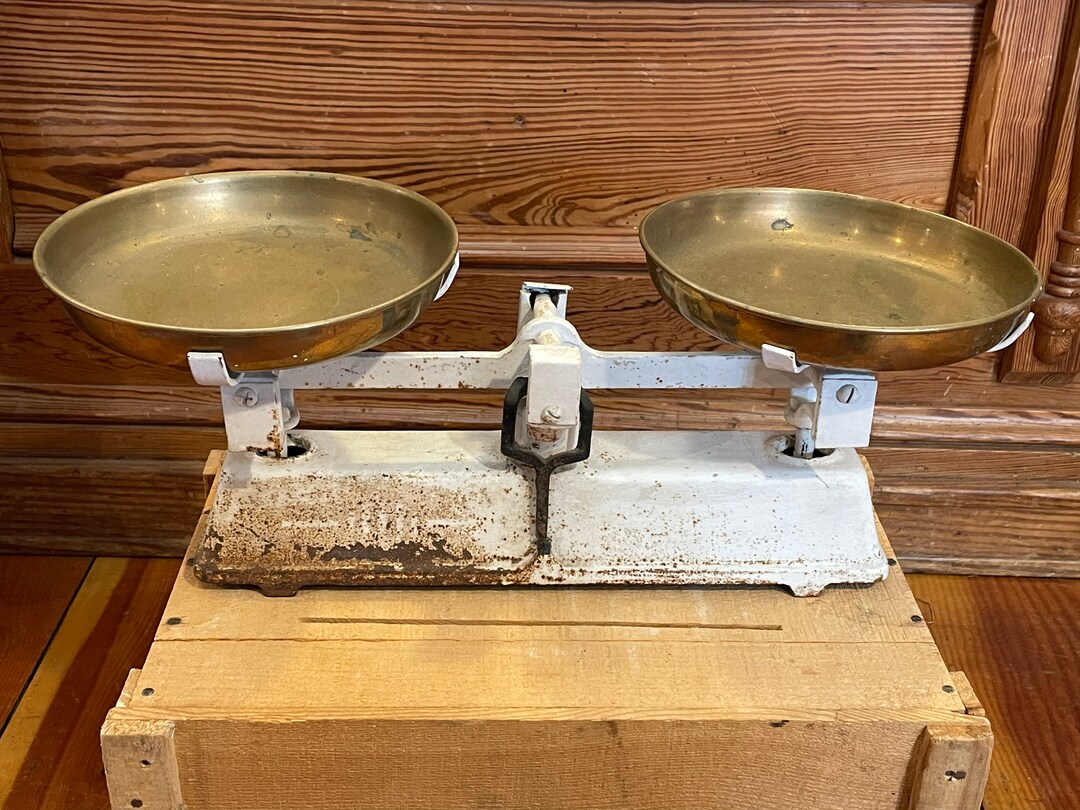 Authentic Vintage Late 1800's - Early 1900's Cast Iron Balance Scale ...