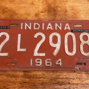 Choice of Vintage 1960's State of Indiana Automobile Car License Plates ...