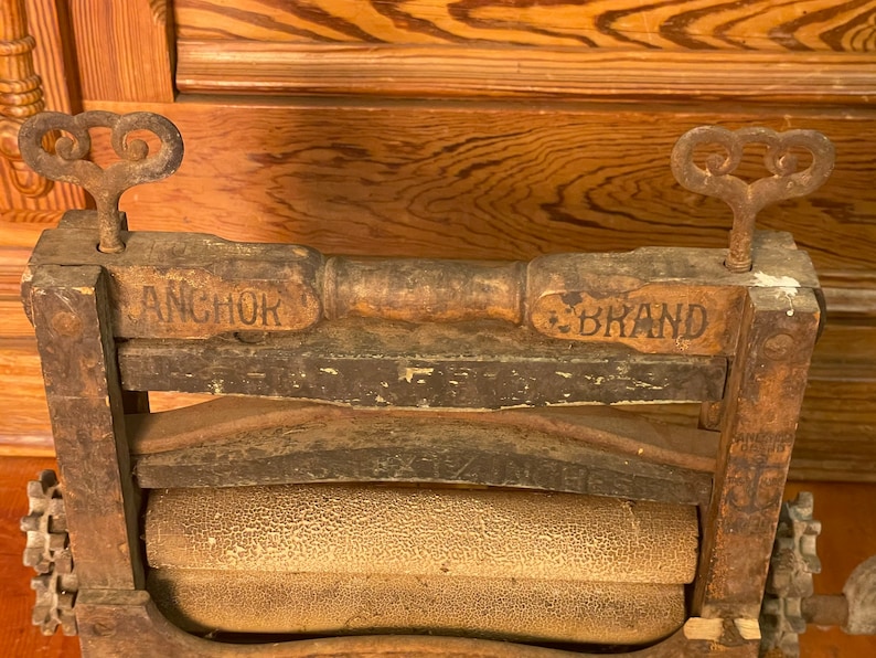 Authentic Early 1900's Anchor Brand Wood Hand Crank - Etsy