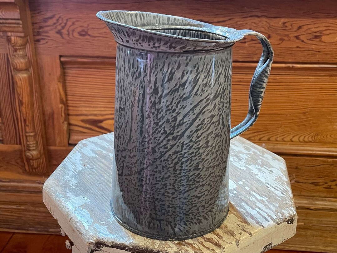 Authentic Vintage Early 1900's Gray Swirl Pattern Graniteware ...
