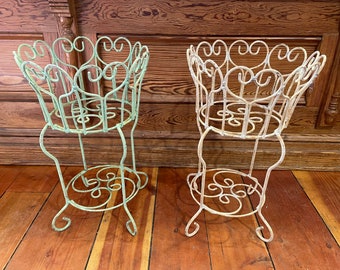 Handmade Shaped, Scrolled & Welded Metal Plant Flower Stands ...