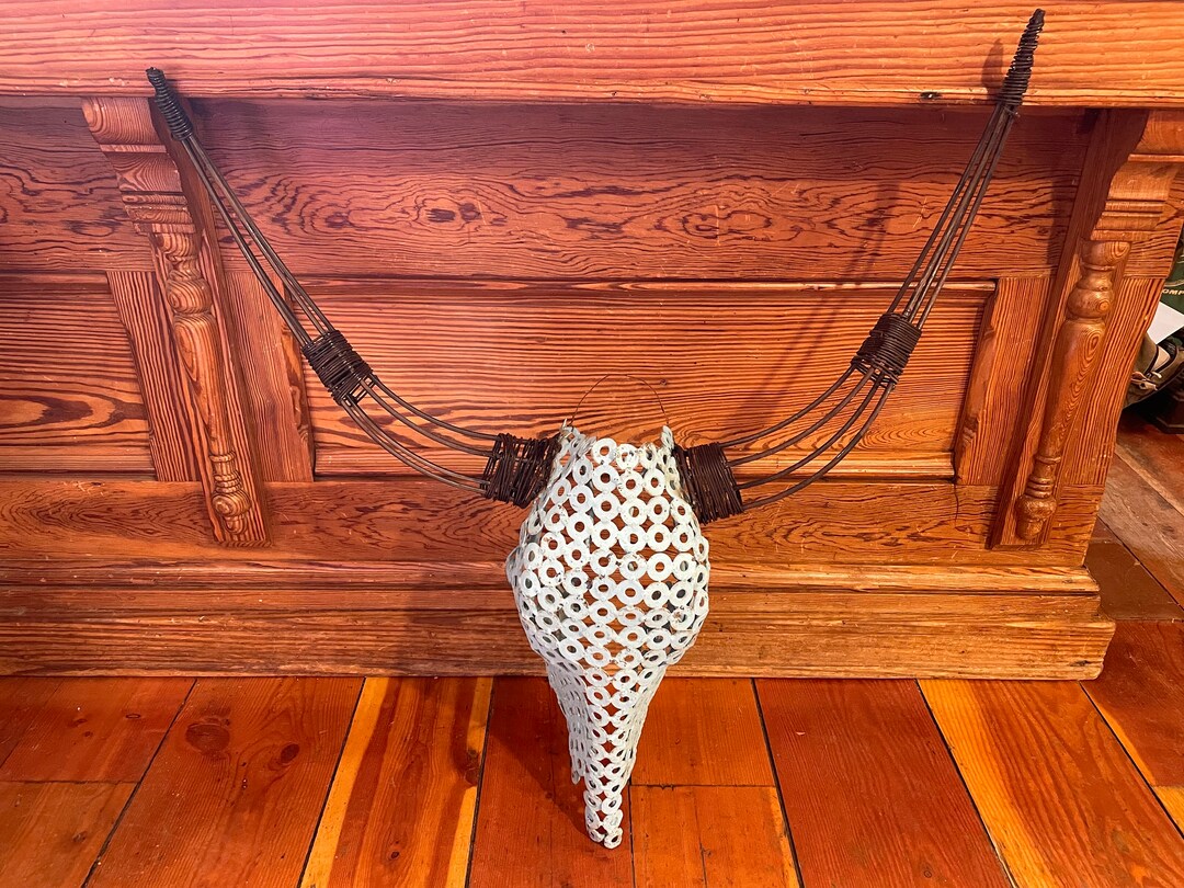 Handmade Rustic Western Style Longhorn Steer Skull/head Made From Metal ...