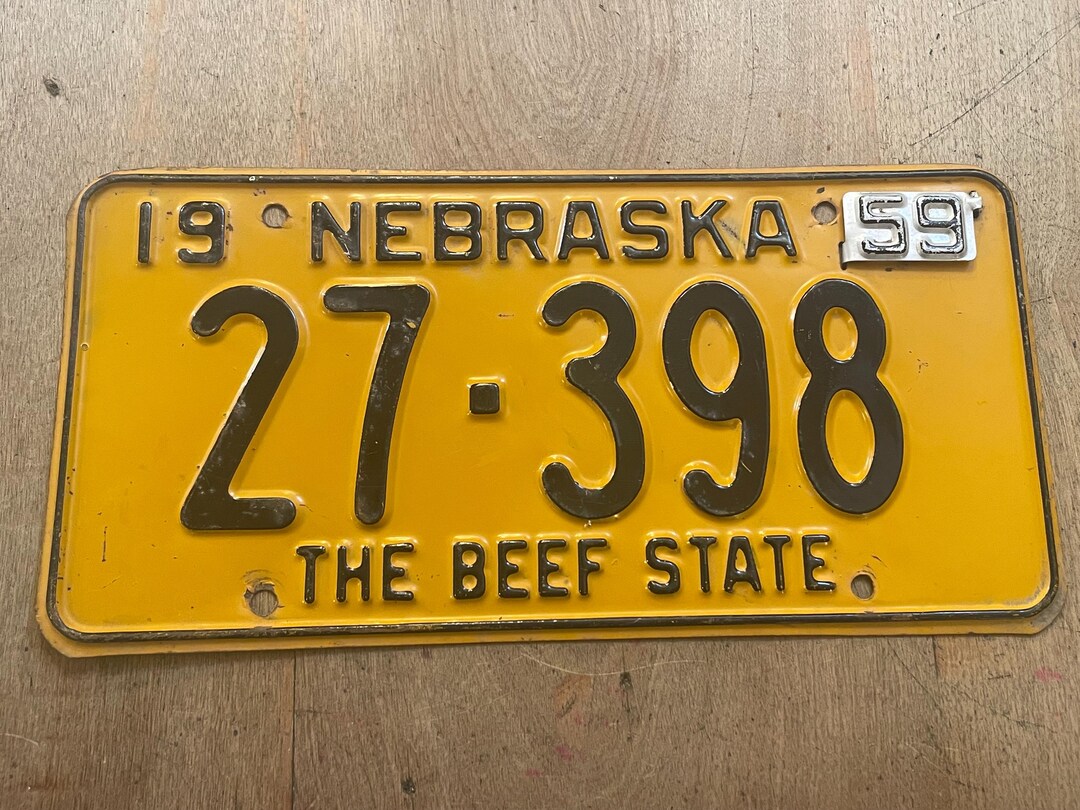 Authentic Vintage State of Nebraska the Beef State 1958 Yellow & Black ...