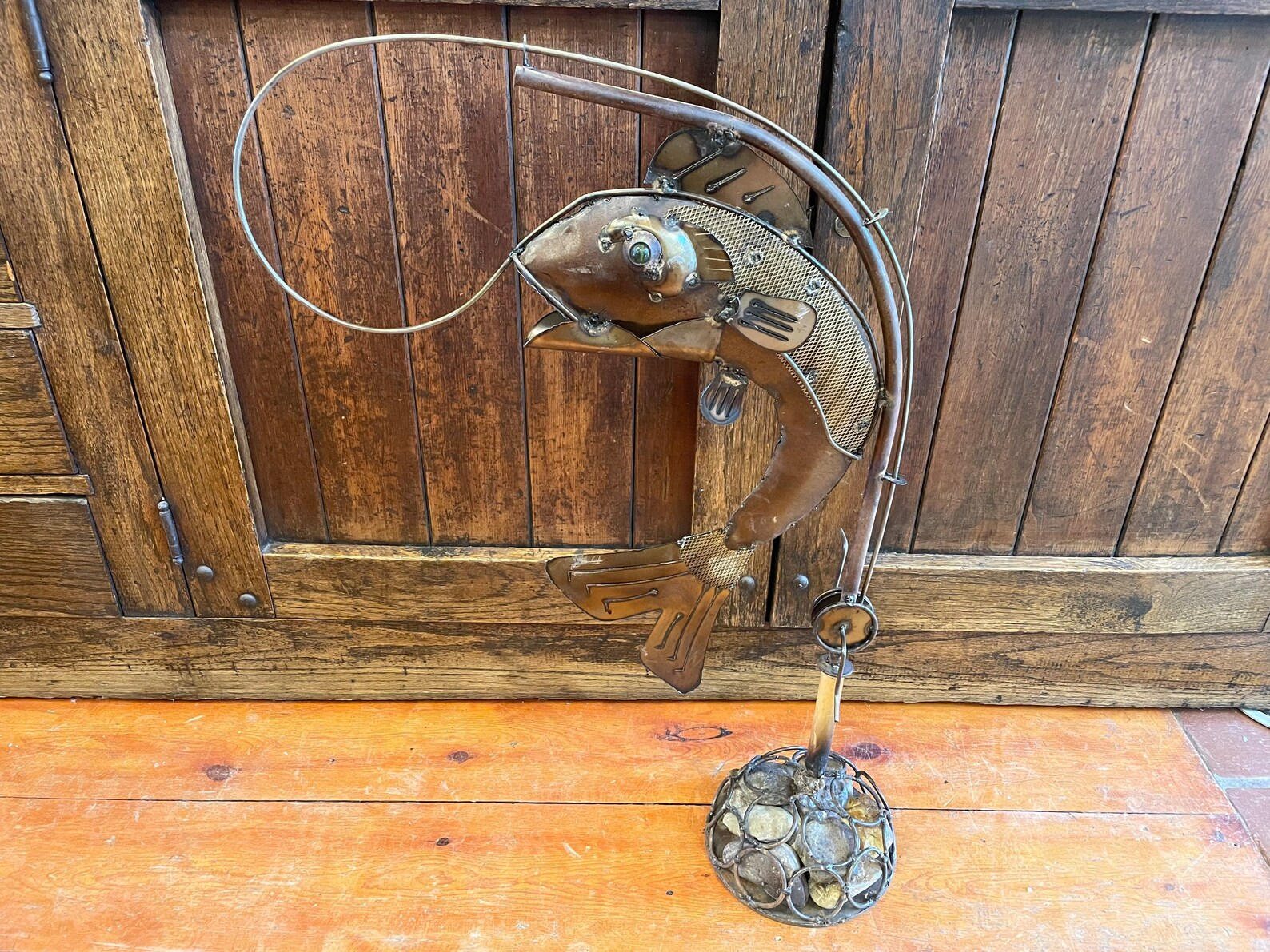 Authentic Handmade Cutout, Shaped & Welded Recycled Metal Fish Hooked ...