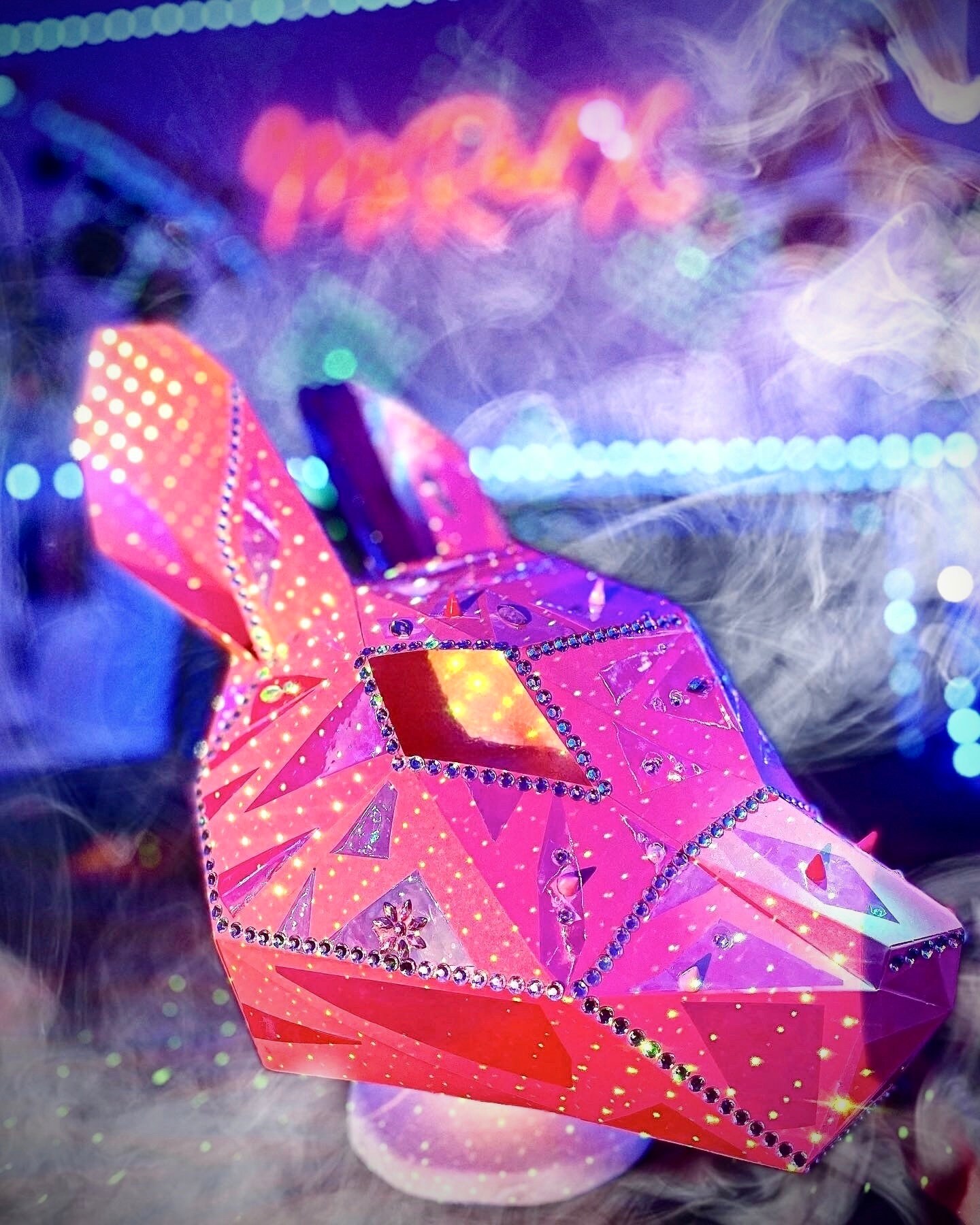 Party Pink Bunny Mask - Etsy