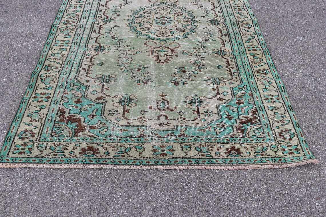 Green Rug Livingroom Decor Turkish Rug Vintage Rug 5.7 X - Etsy