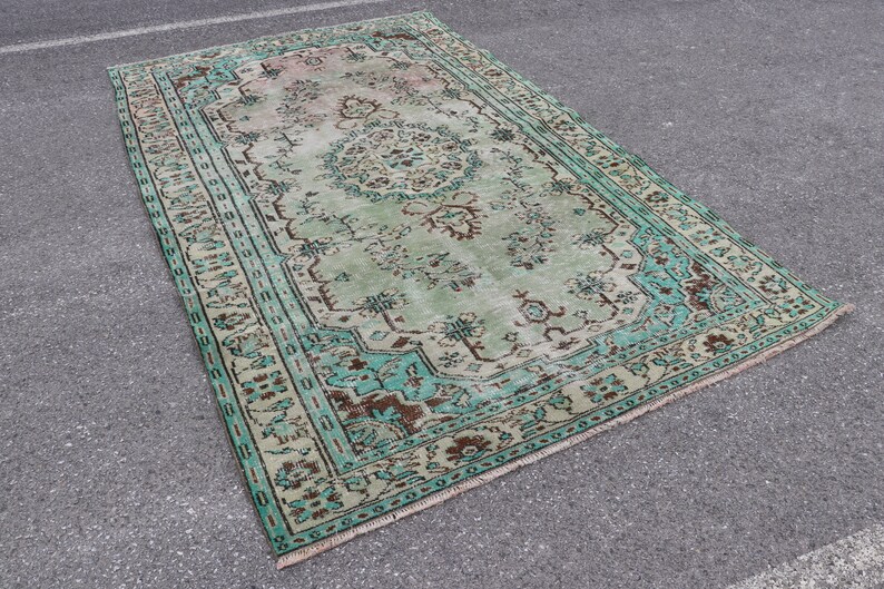 Green Rug Livingroom Decor Turkish Rug Vintage Rug 5.7 X - Etsy
