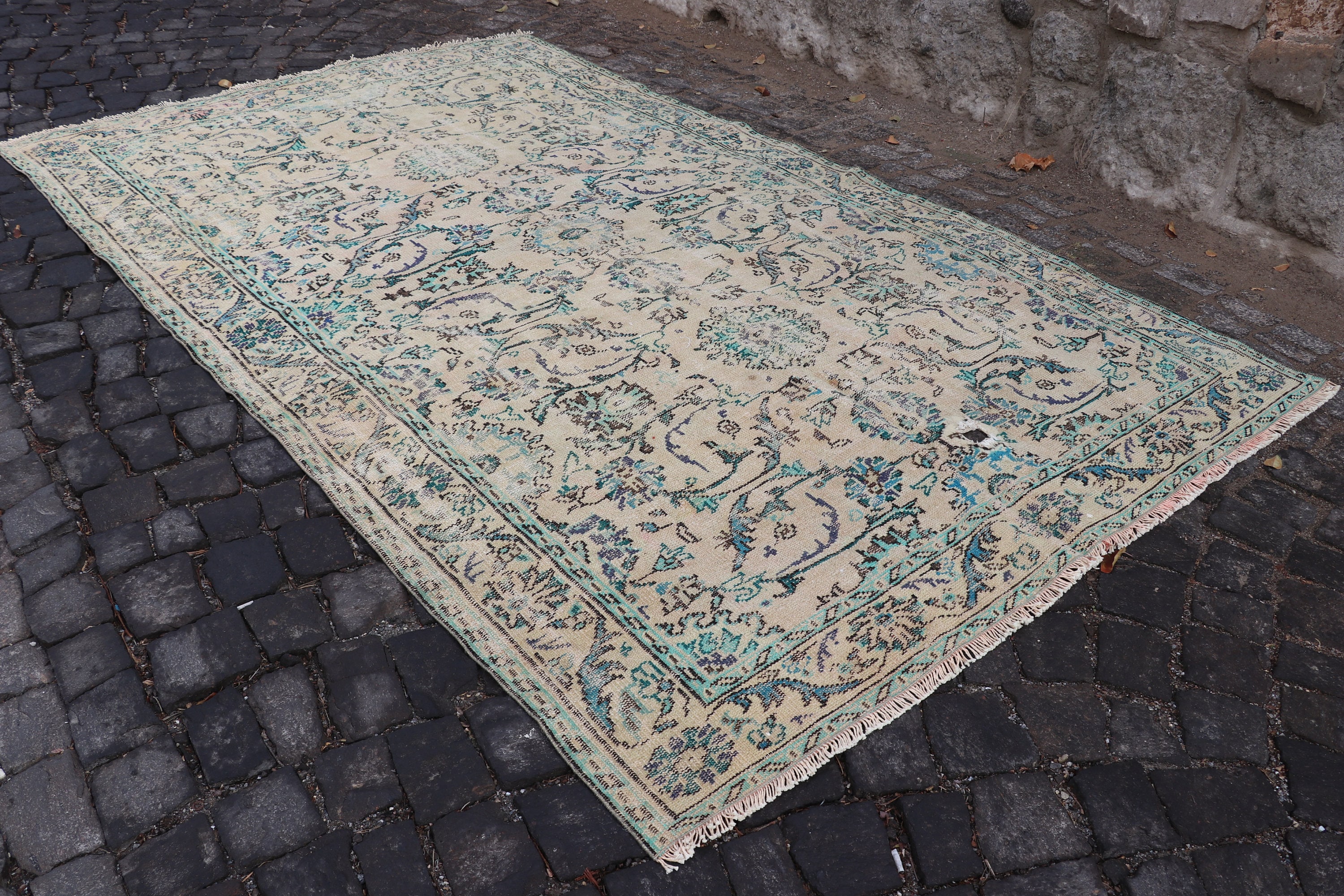 Vintage Rug Green Rug Oriental Rug Vintage Large Rug 6.4 X | Etsy