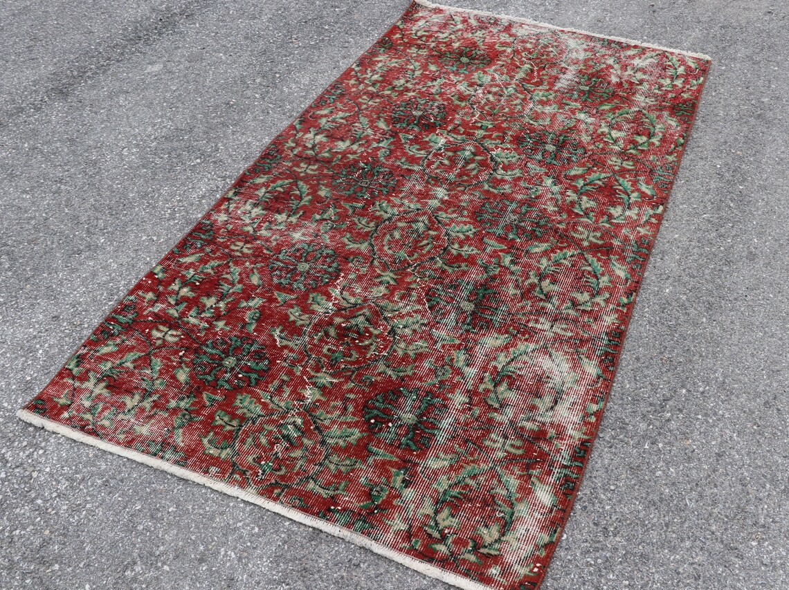Turkish Vintage Rug Red Area Rug Home Decor Rug 3.6 X 6.5 - Etsy