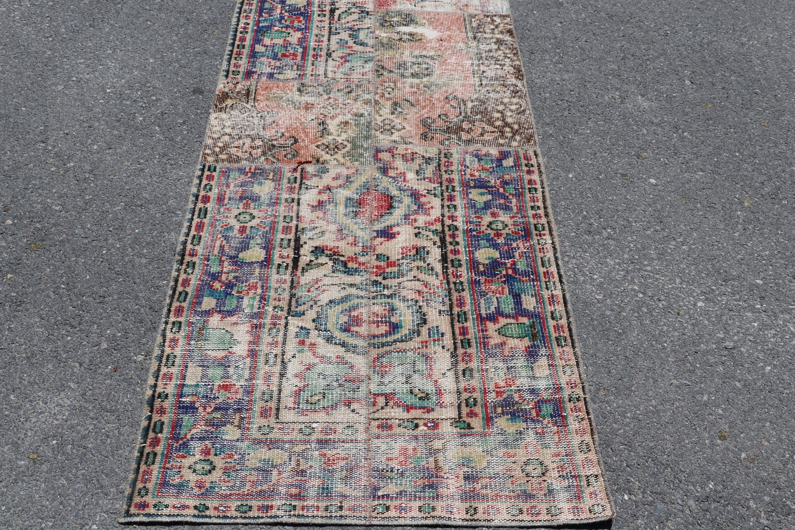 Vintage runner rug Bohemian Patchwork Rug Turkish Rug 2.7 x | Etsy