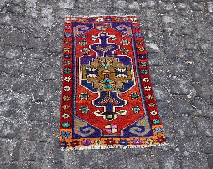 Colorful Rug, Vintage Rug, Sofa Rug, 1.6 X 3.0 , Bathroom Rug, Bedroom ...