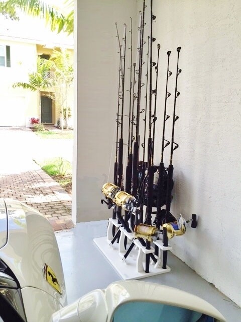 Big Game Rod Holder for 17 Rods Plus the Option to Hold 5 Bent Butt ...