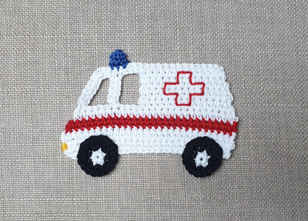 Emergency Ambulance Crochet Applique Perfect Decoration for All ...